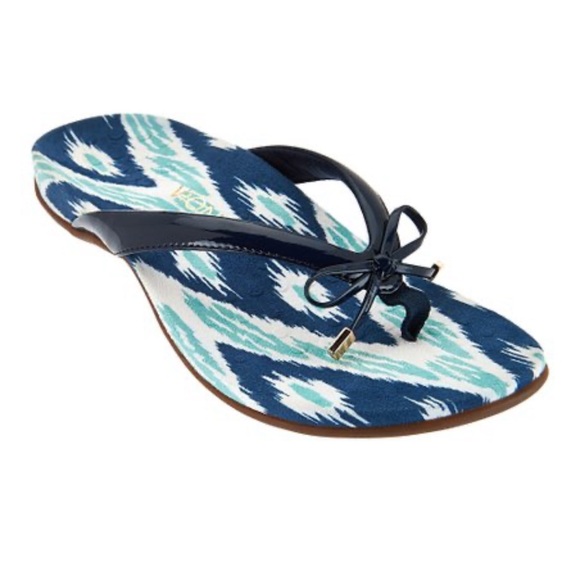 Vionic | Shoes | Vionic Ikat Bella Navy Orthotic Flip Flop Sandals ...